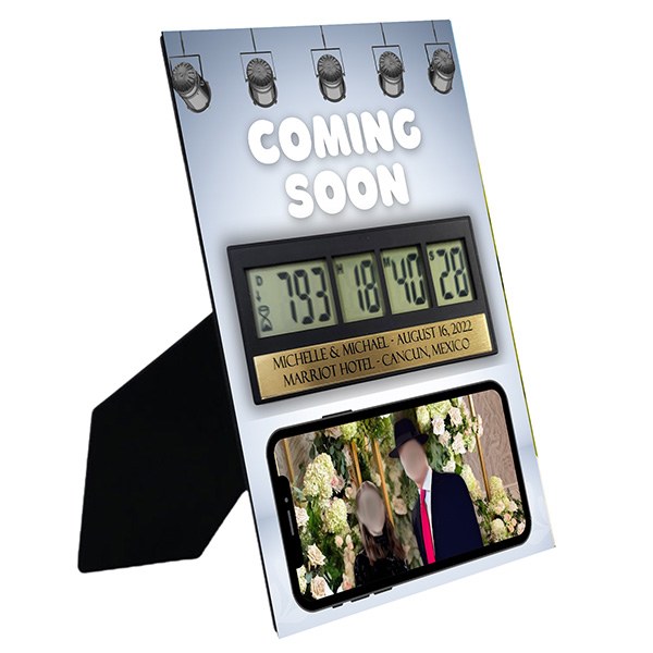 Personalized Tabletop Wedding Engagement Countdown Clock Stage Lights Design 5" x 7" - The ...